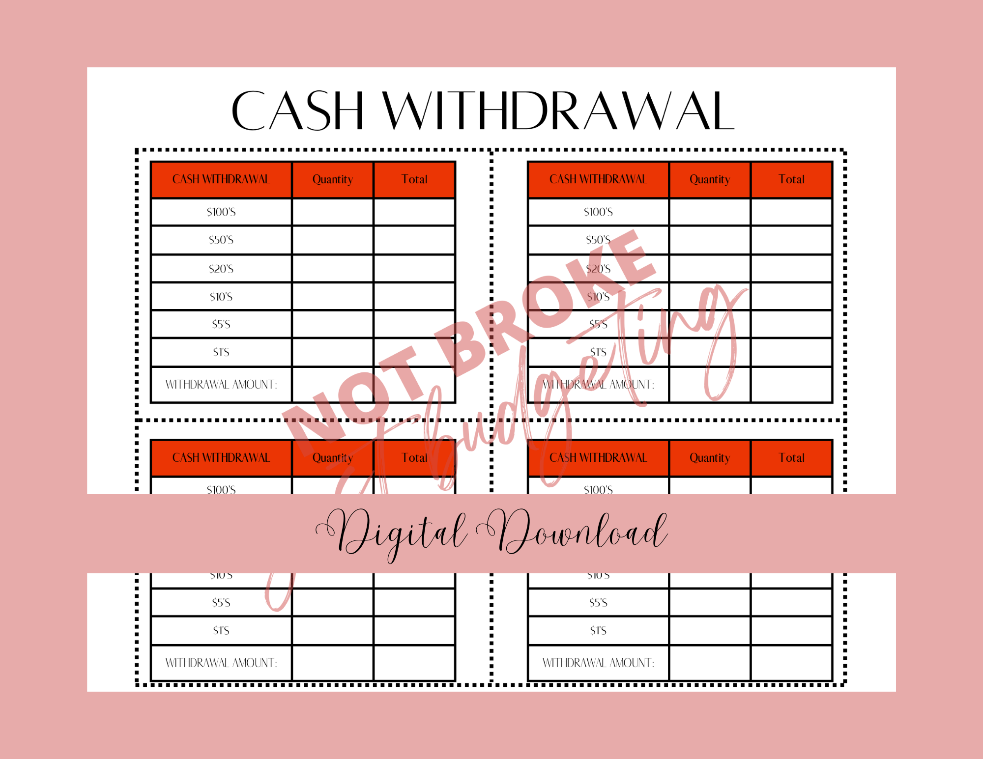 Cash Withdrawal (Digital Download) – notbrokejustbudgeting.com